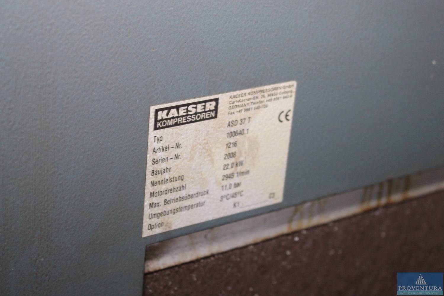 Schraubenkompressoranlage KAESER ASD 37 T