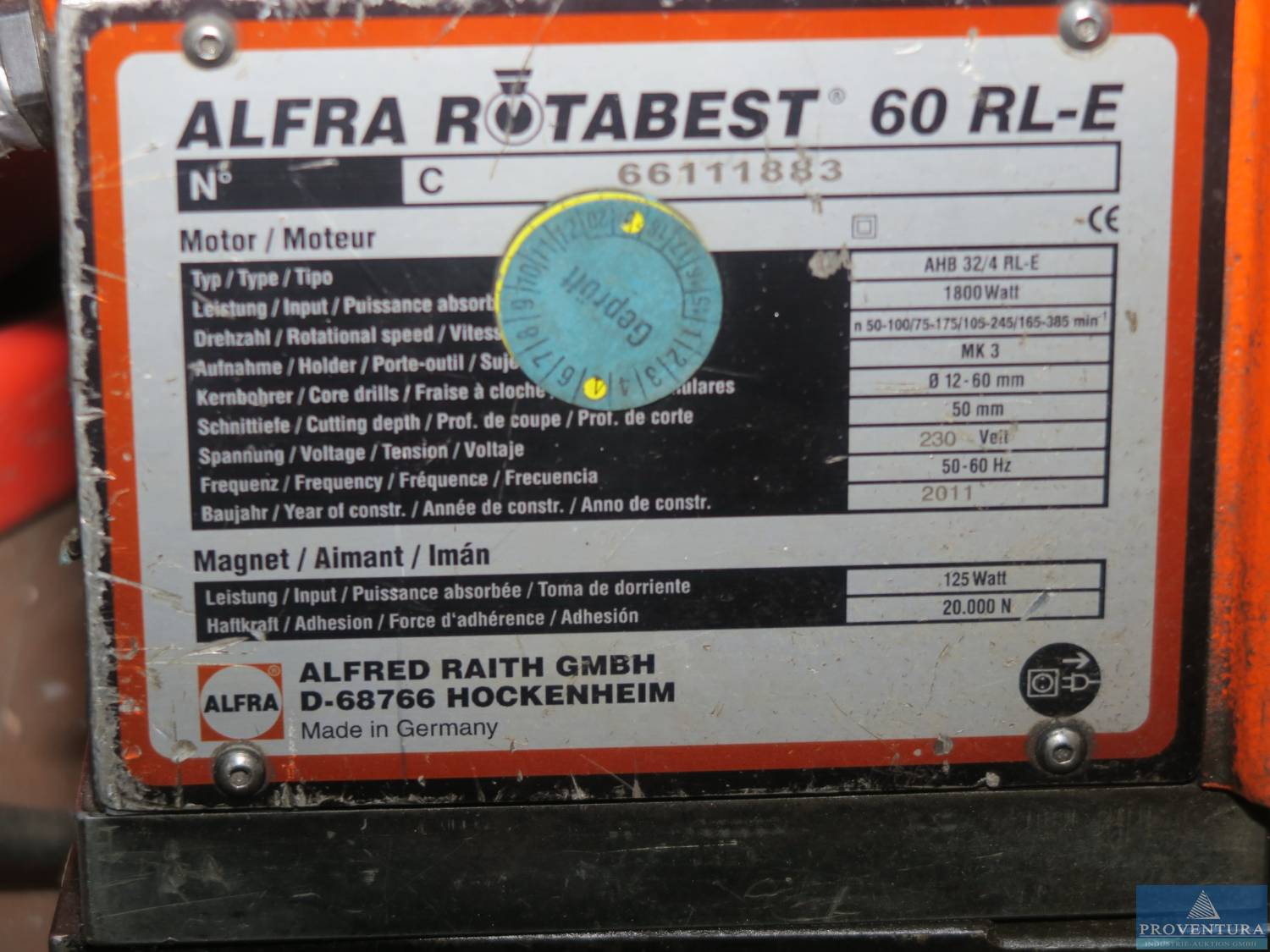 Magnetbohrmaschine ALFRA Rotabest 60 RL-E