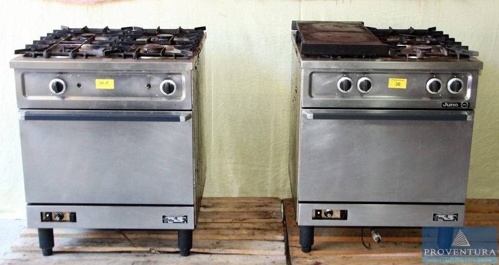 Gasherd 4-Flammen (2 Stück) mit Gasbackofen