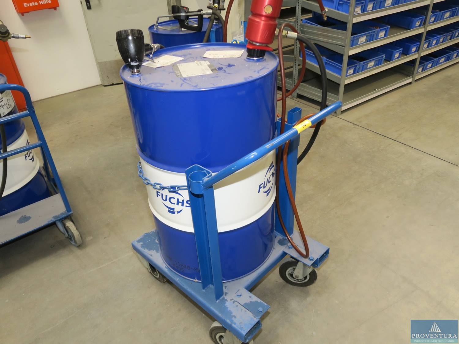 Fass-Rollwagen Stahl blau für 200 l-Fässer