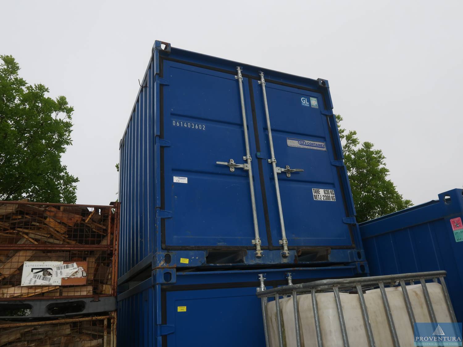 Seecontainer 8 Fuß CTX CONTAINEX Stahl blau