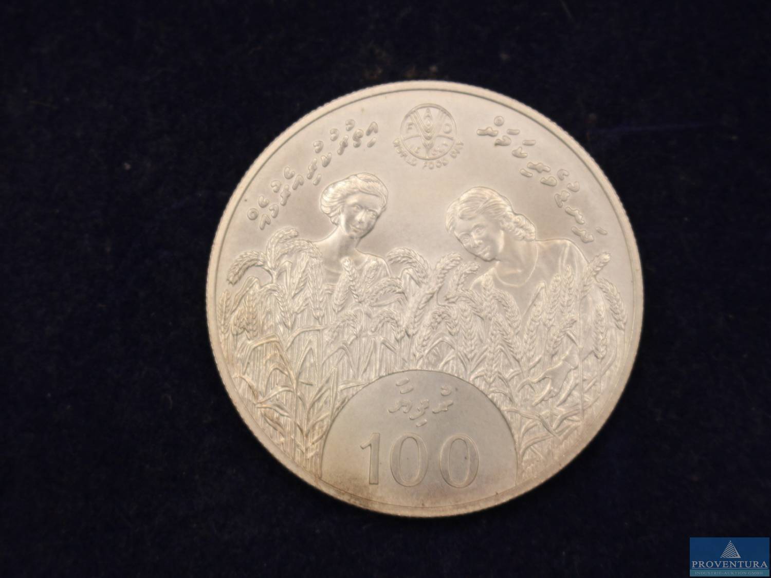 Silbermünze Malediven 100 Rufiya 1981/1401 st FAO Silber .925