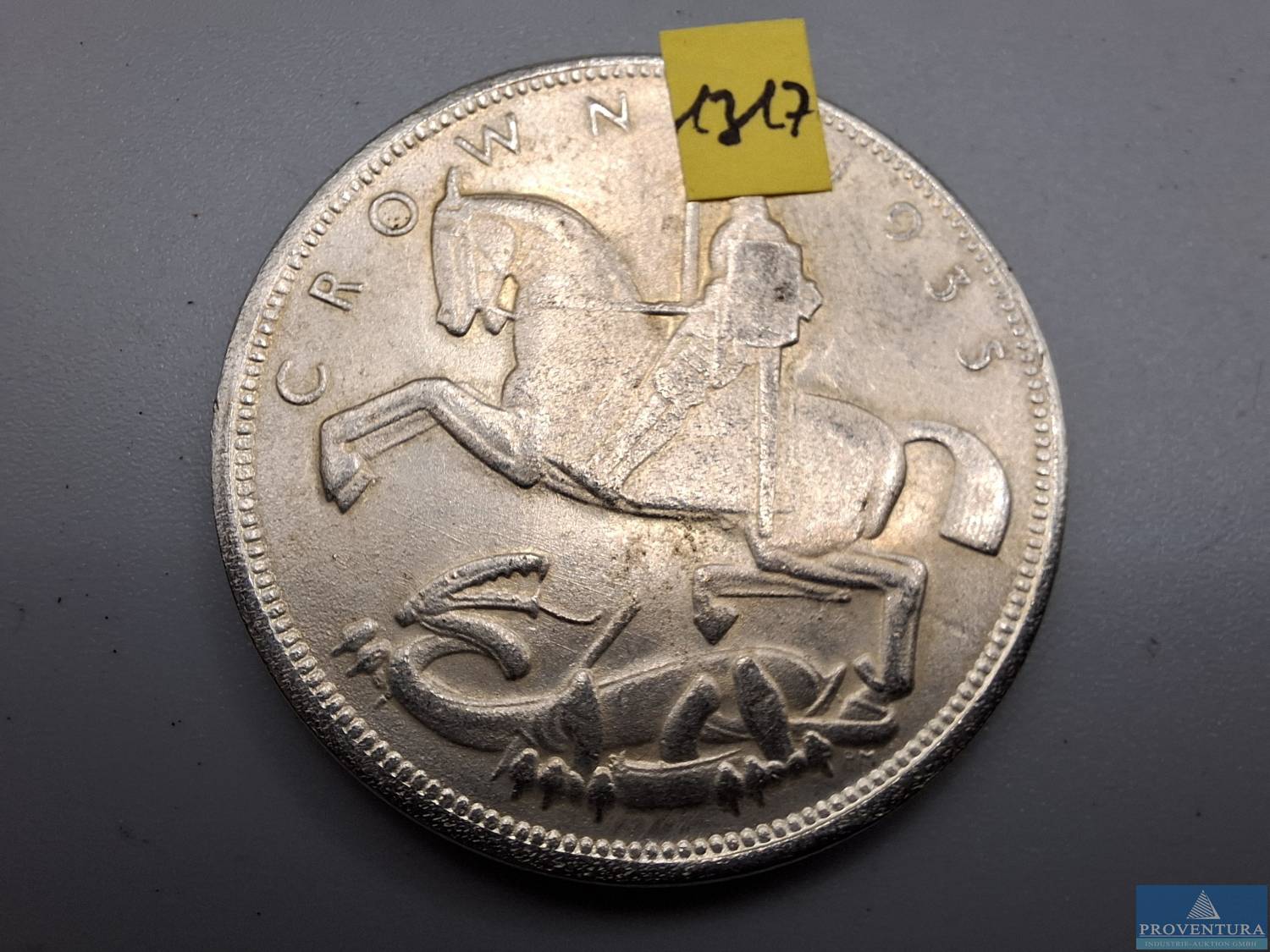Münze England 1 Crown 1935 25 Jahre George V ss Replika 20.09 gr