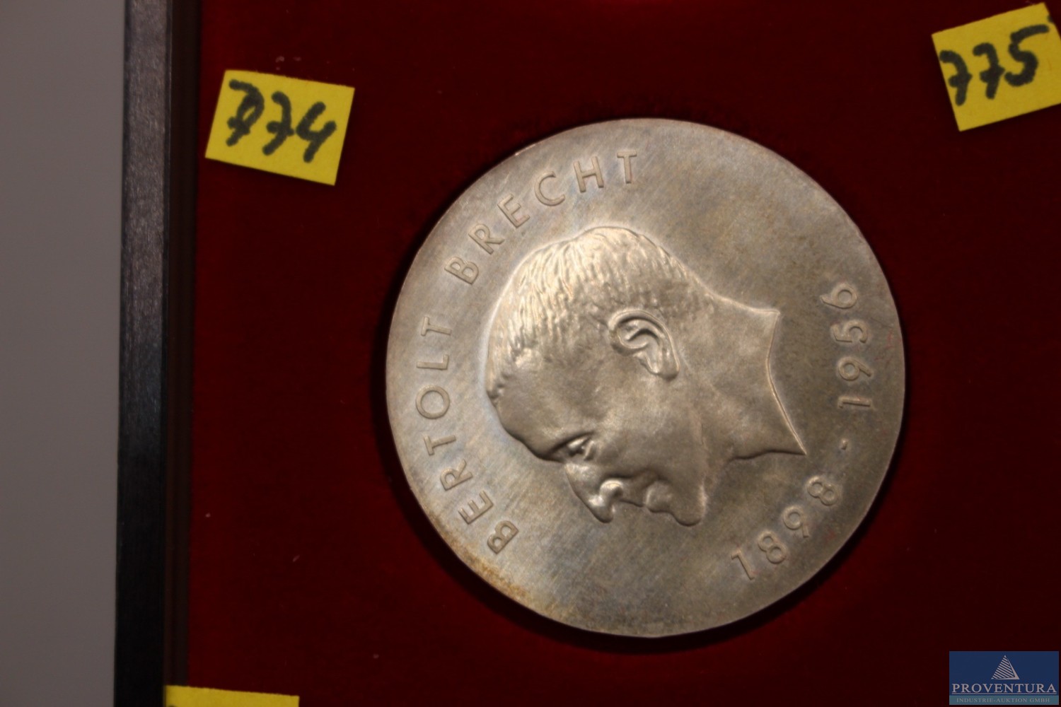 Silbermünze DDR 10 Mark Bertolt Brecht 1973