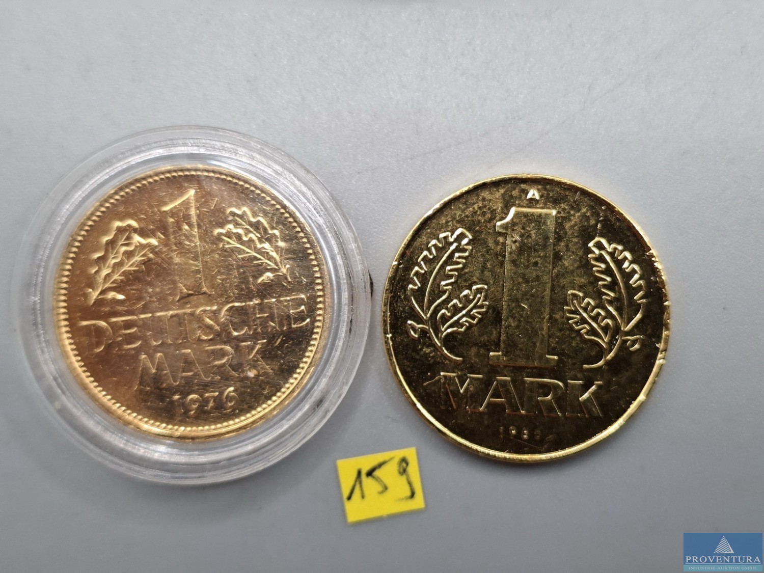Umlaufmünzen vergoldet Bundesrepblulik Deutschland 1 DM 1976G 5.53 gr ...