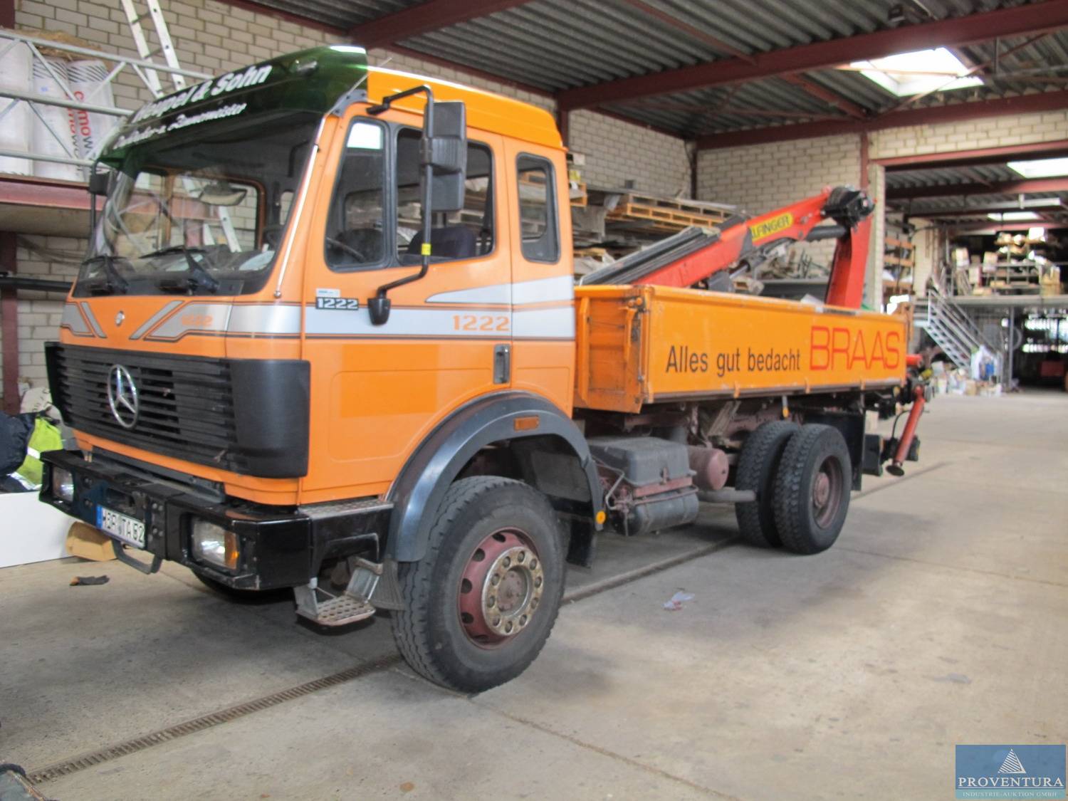 Lkw Kipper Ladekran MERCEDES-BENZ 1222A