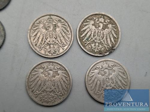 Umlaufmünzen Deutsches Reich 1875-1943 24x 1 Pfennig